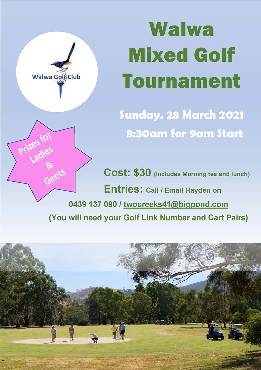 Walwa GC 2021 Tournament - Murray Districts GA